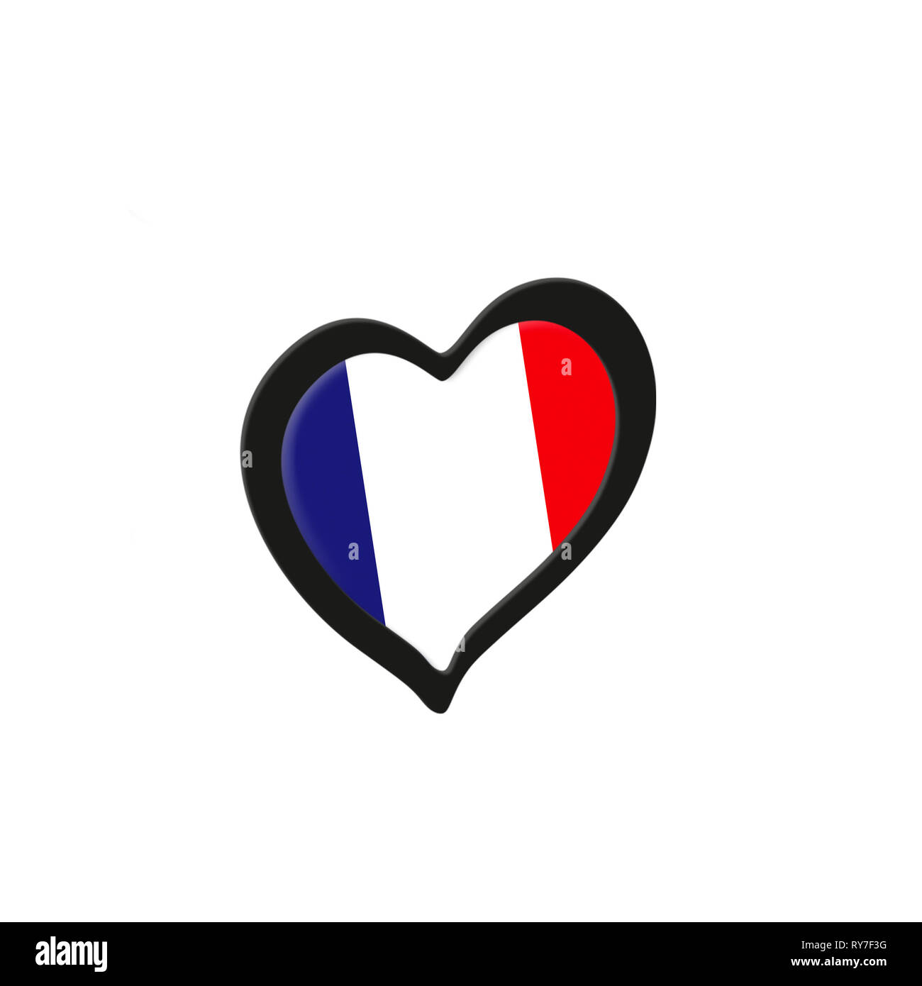 France Flag Inside Heart. Eurovision Song Contest concept on a white ...