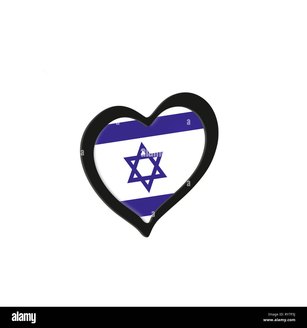 Israel Flag Inside Heart. Eurovision Song Contest concept on a white ...