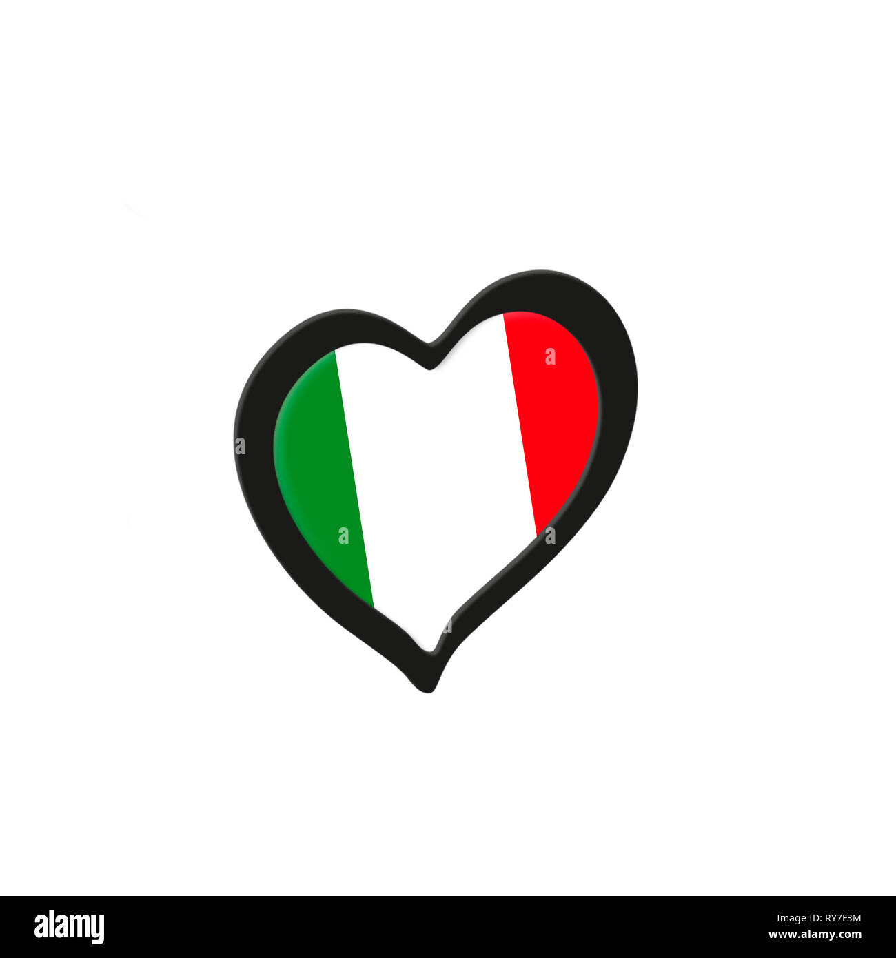 Italy Flag Inside Heart. Eurovision Song Contest concept on a white ...