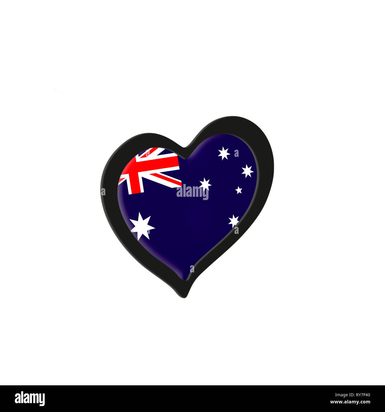 Australia Flag Inside Heart. Eurovision Song Contest concept on a white ...
