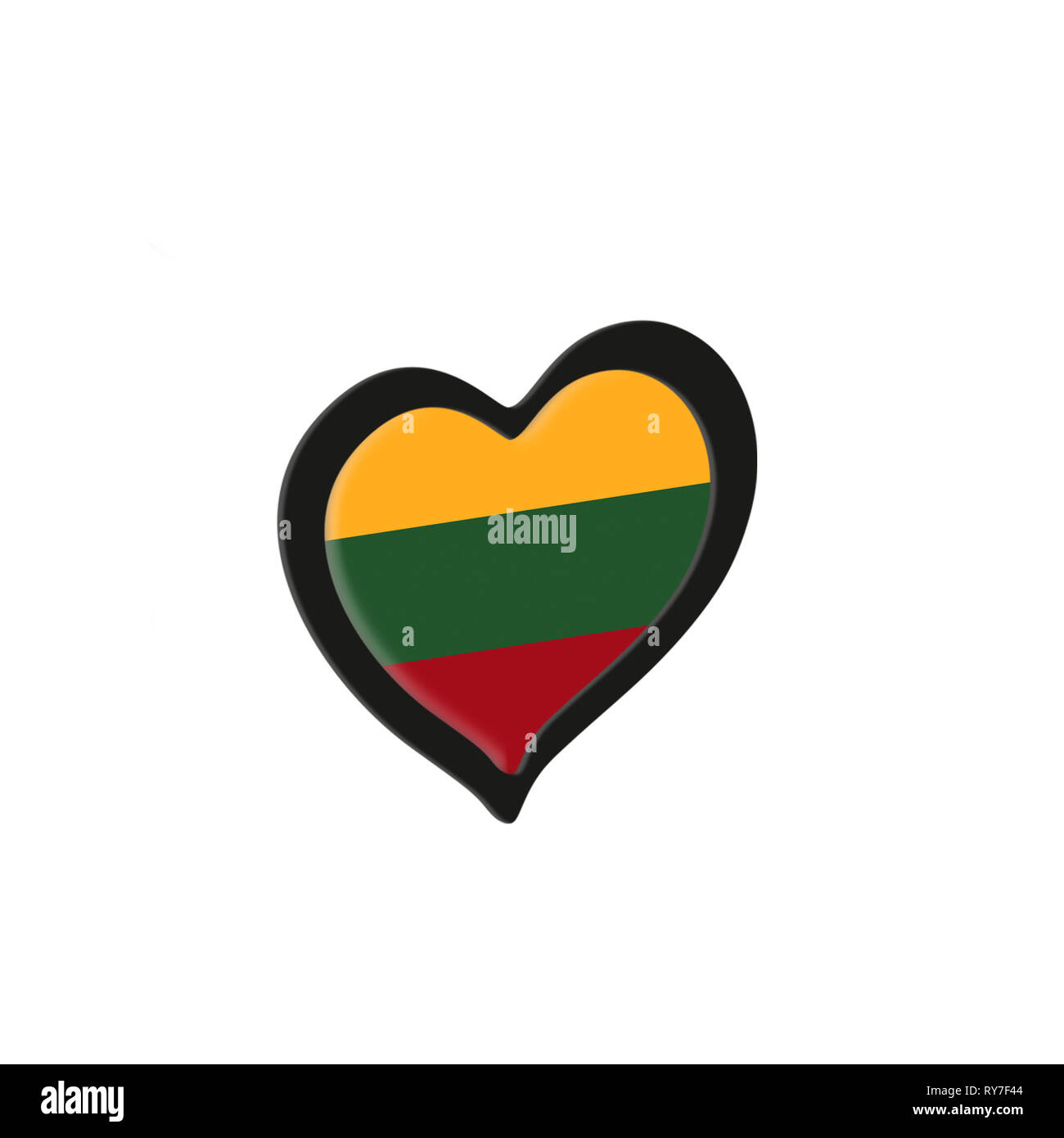 Lithuania Flag Inside Heart. Eurovision Song Contest concept on a white ...
