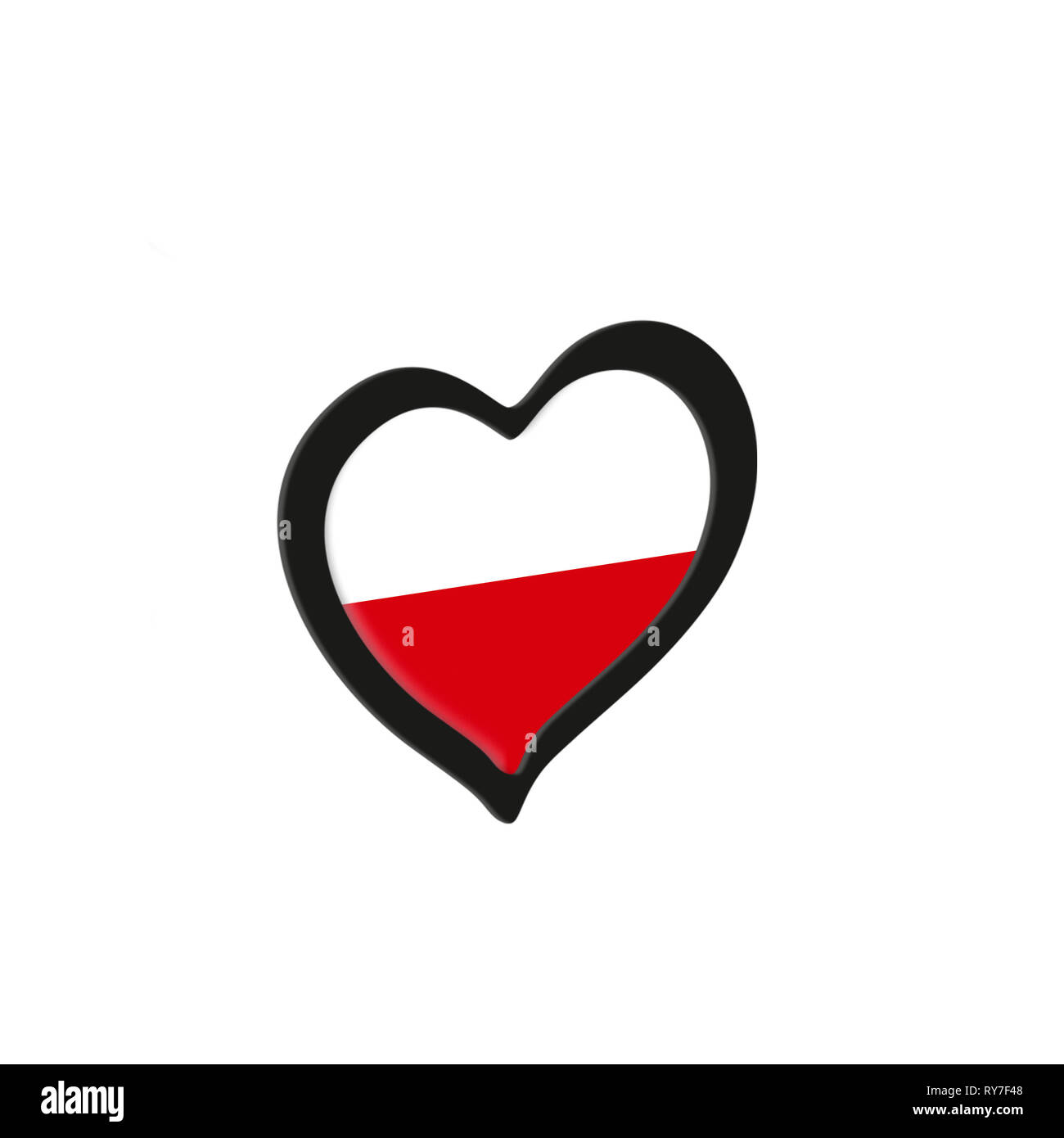 Poland Flag Inside Heart. Eurovision Song Contest concept on a white ...