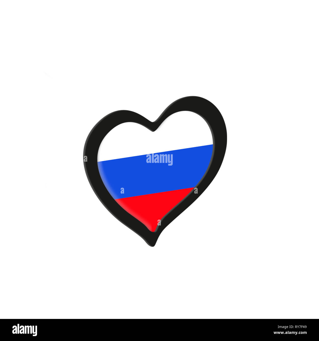 Russia Flag Inside Heart. Eurovision Song Contest concept on a white ...