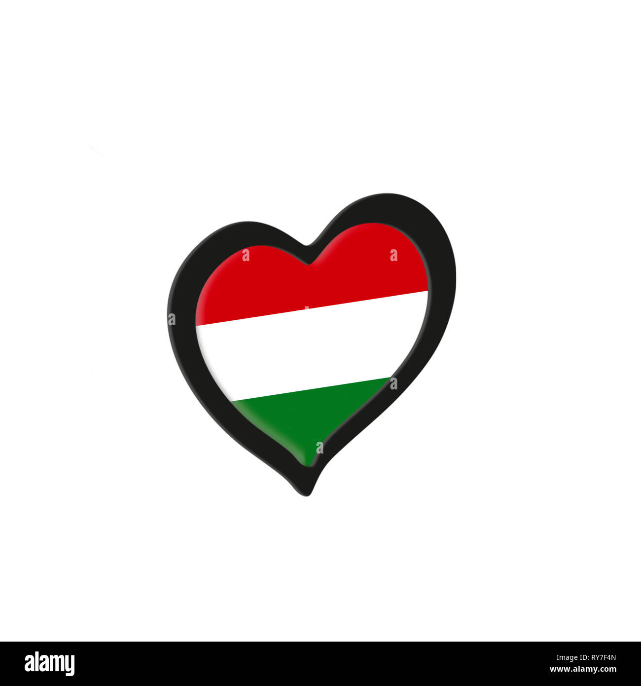 Hungary Flag Inside Heart. Eurovision Song Contest concept on a white ...