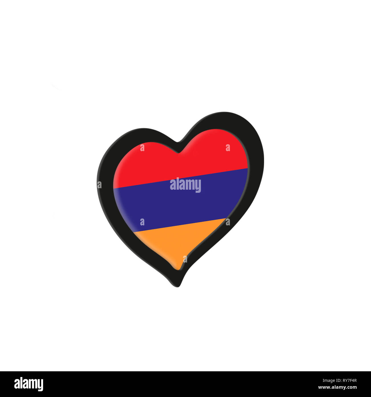 Armenia Flag Inside Heart. Eurovision Song Contest concept on a white ...