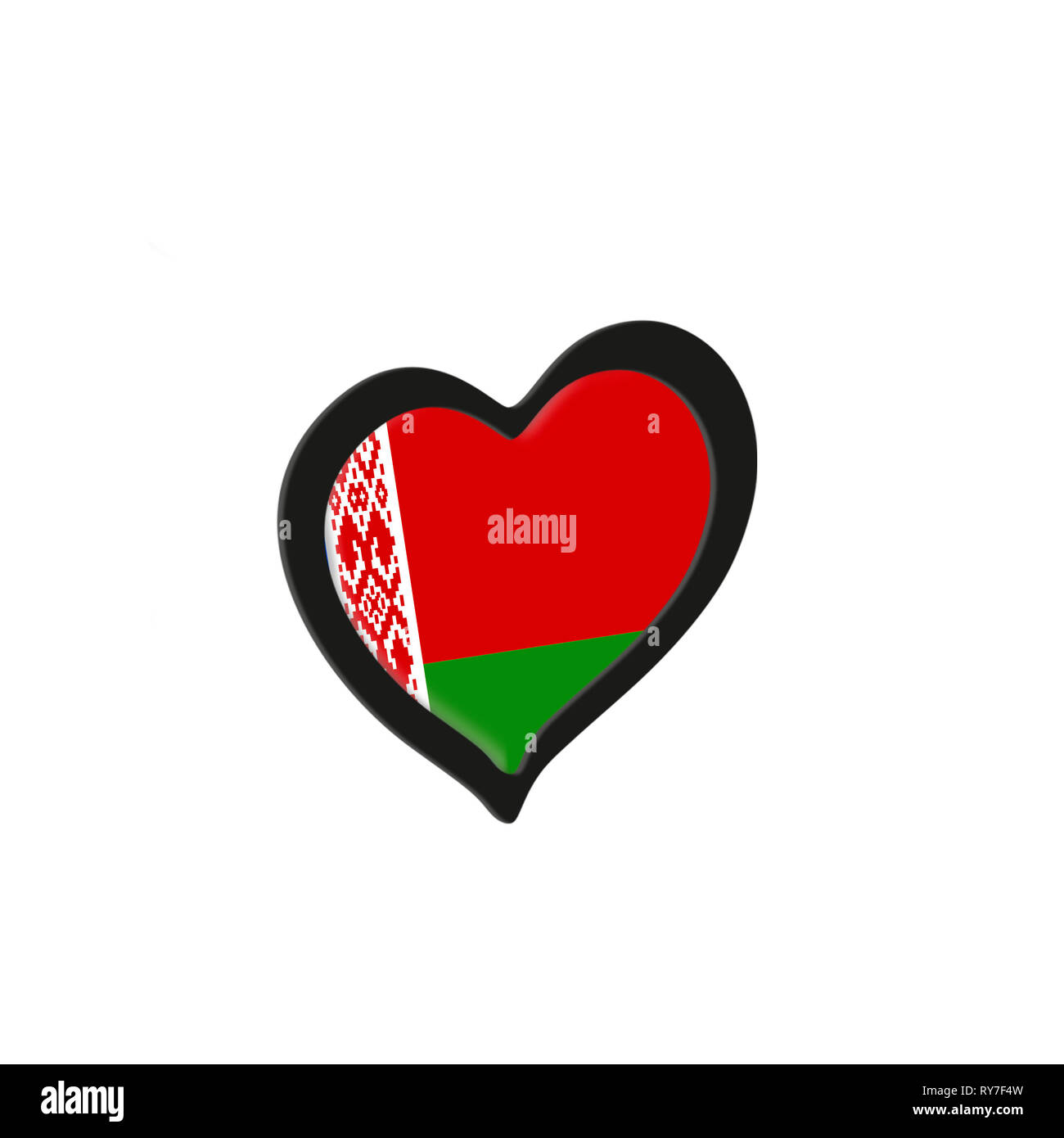 Belarus Flag Inside Heart. Eurovision Song Contest concept on a white ...