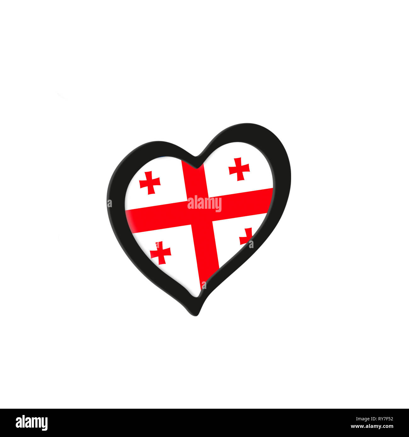 Georgia Flag Inside Heart. Eurovision Song Contest concept on a white ...
