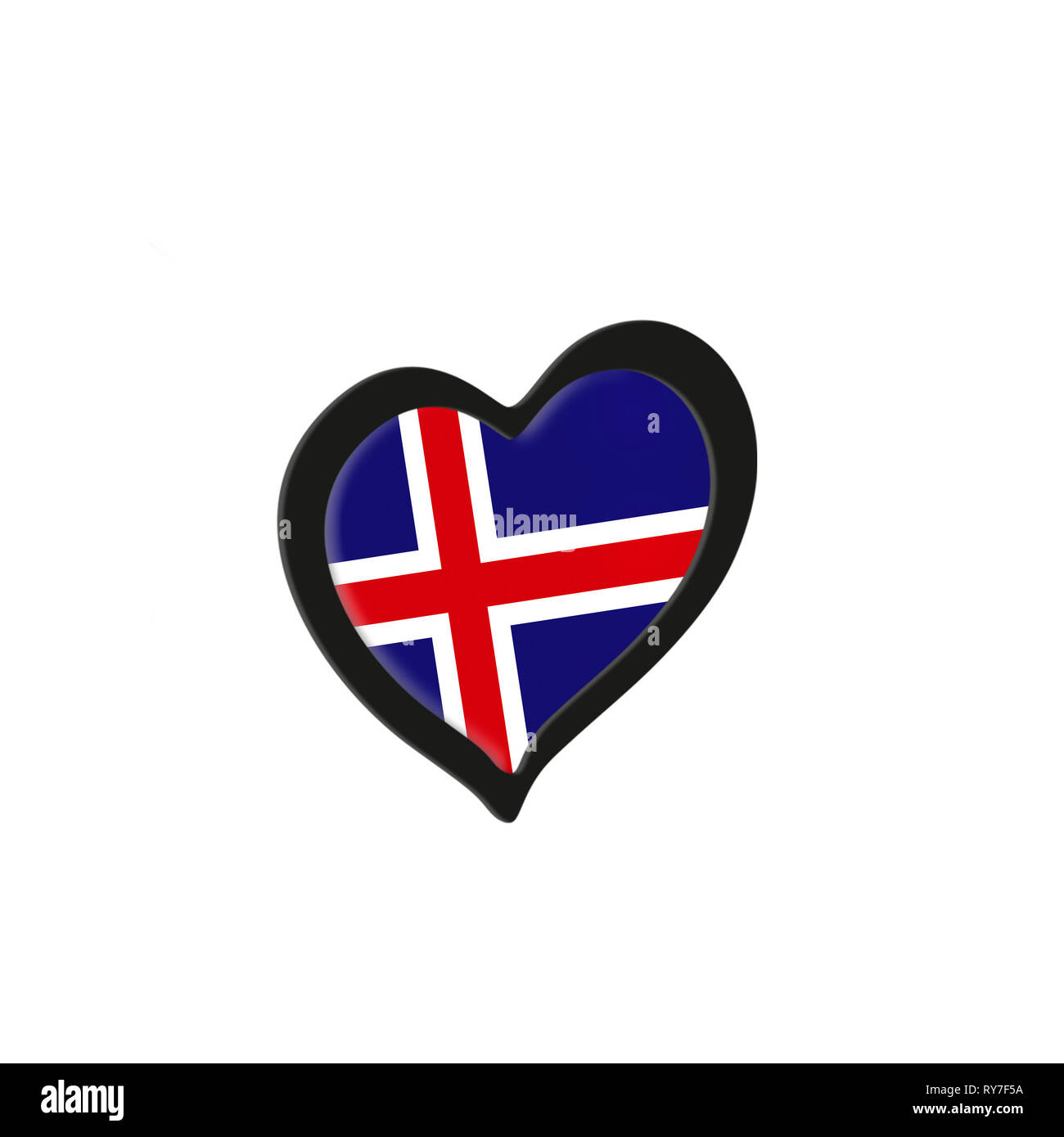 Iceland Flag Inside Heart. Eurovision Song Contest concept on a white ...