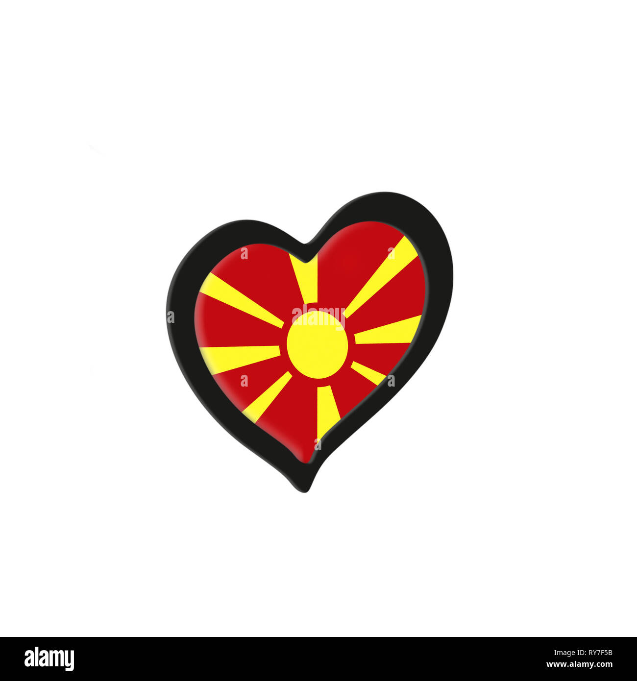 Macedonia Flag Inside Heart. Eurovision Song Contest concept on a white ...
