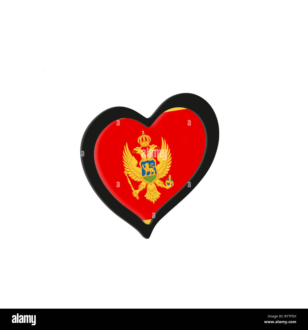 Montenegro Flag Inside Heart. Eurovision Song Contest concept on a ...