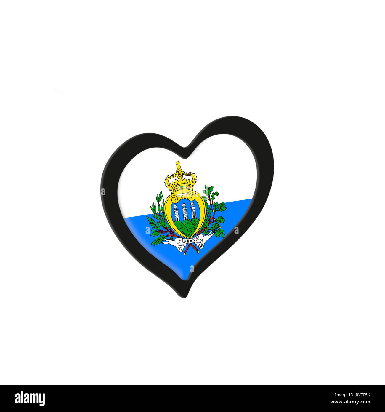 San marino Flag Inside Heart. Eurovision Song Contest concept on a ...