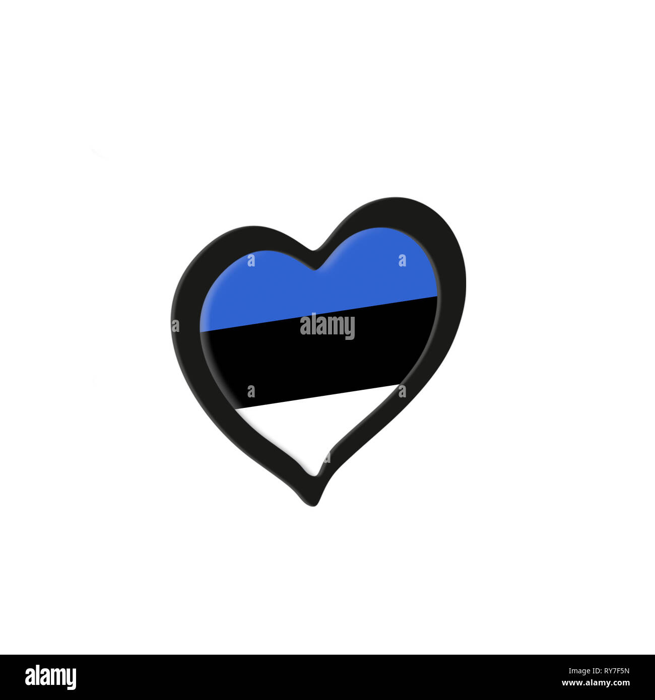 Estonia Flag Inside Heart. Eurovision Song Contest concept on a white ...
