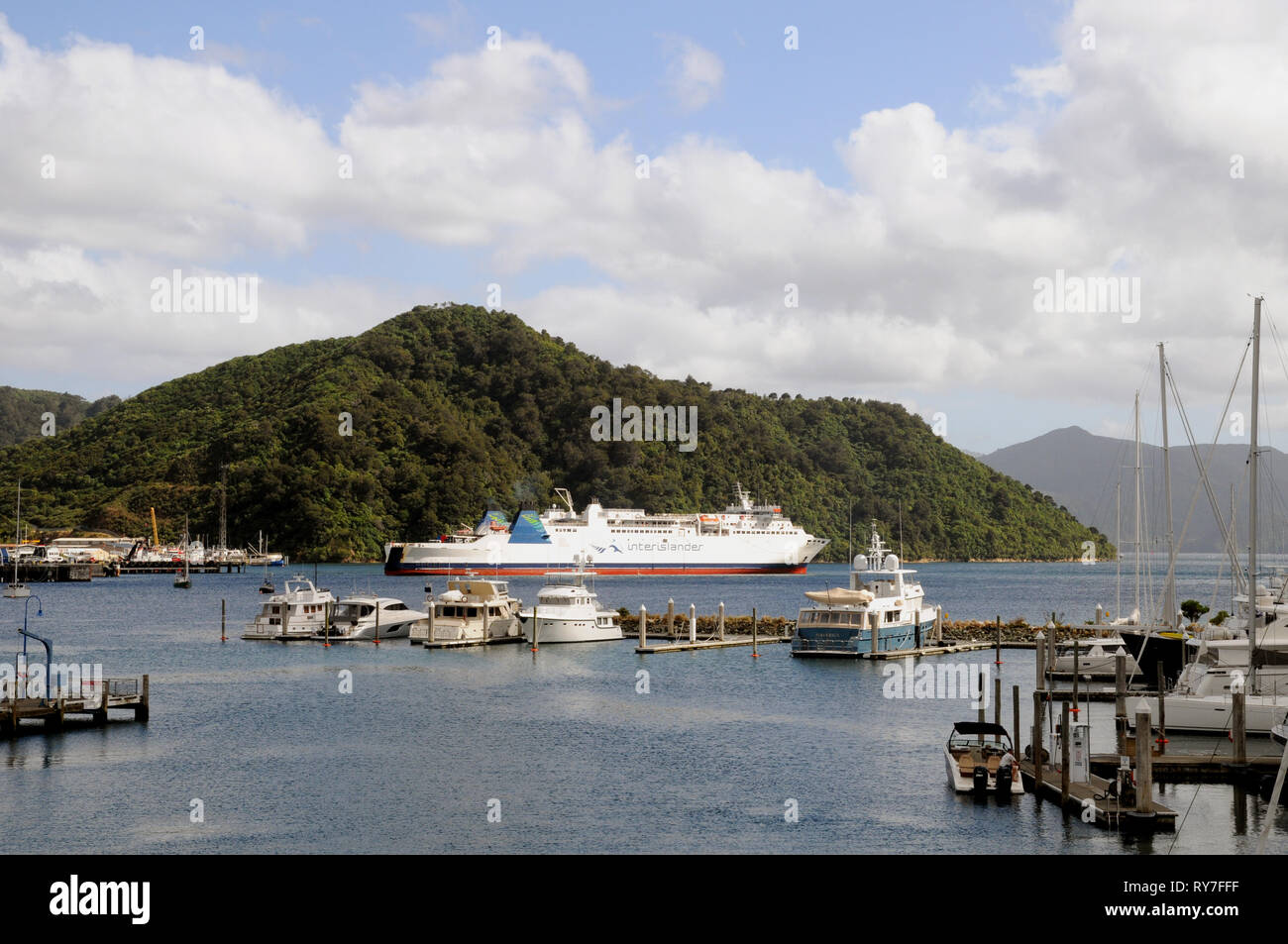 The InterIslander leaving Picton to cross the Cook Strait, connecting ...