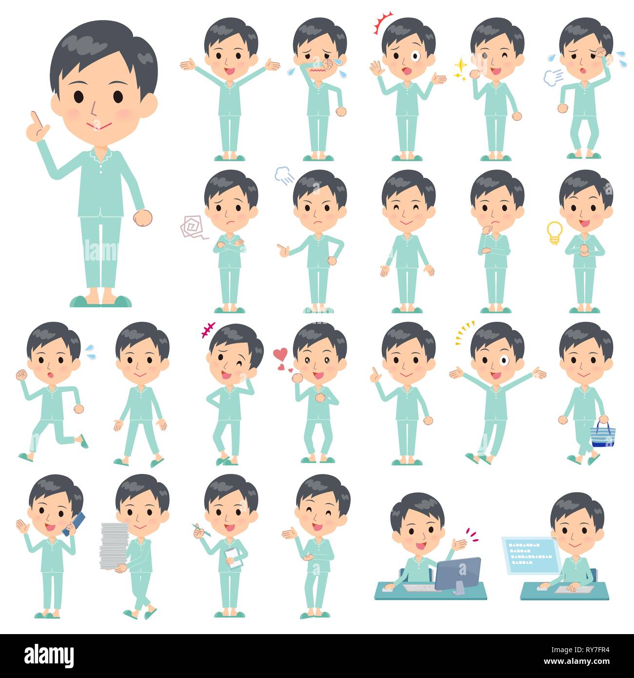 A set of patient young man with who express various emotions.There are ...