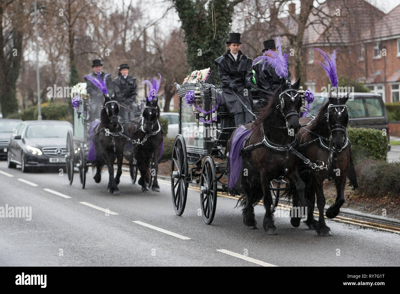 The funeral cortege of four children killed in a house fire goes ...