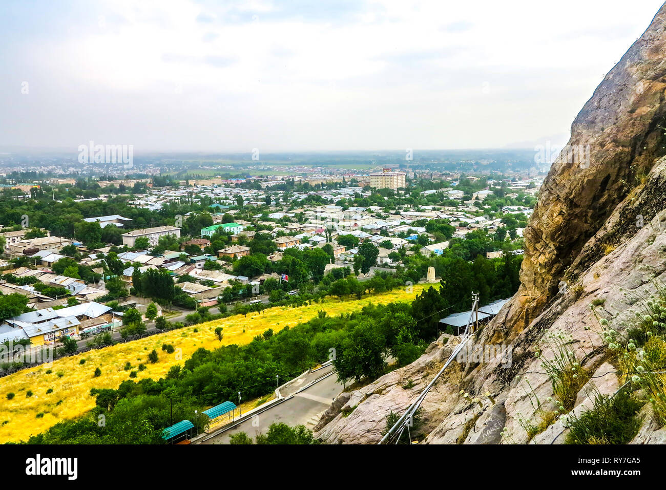 Osh Sulayman Mountain Too Rock Throne Cityscape View Point Stock Photo ...