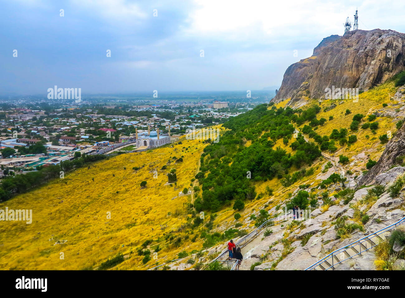 Osh Sulayman Mountain Too Rock Throne Cityscape Path Way Mosque View ...