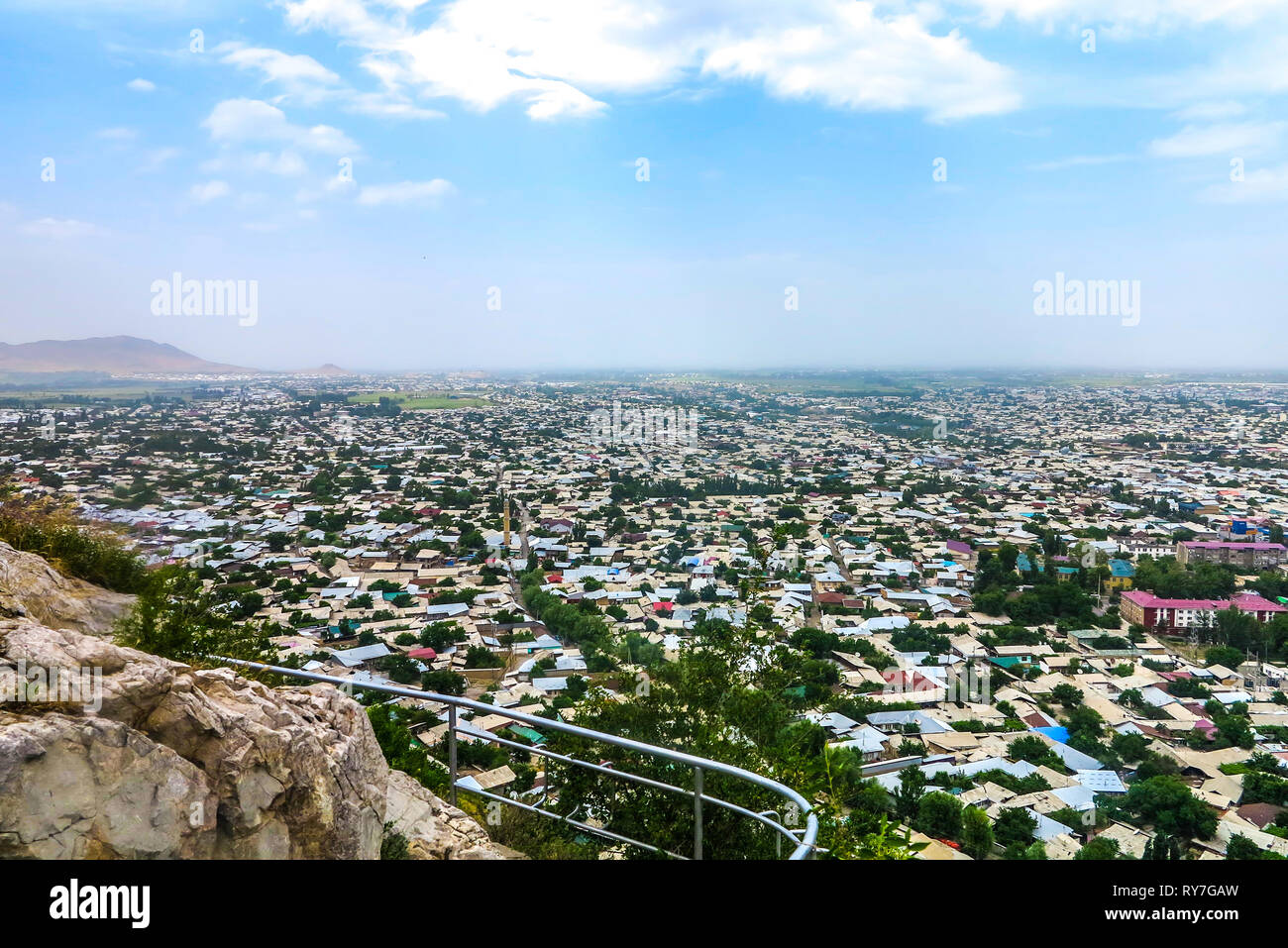 Osh Sulayman Mountain Too Rock Throne Cityscape View Point Stock Photo ...