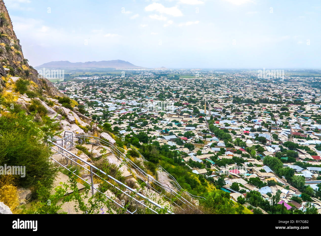 Osh Sulayman Mountain Too Rock Throne Path Way Peak Cityscape View ...