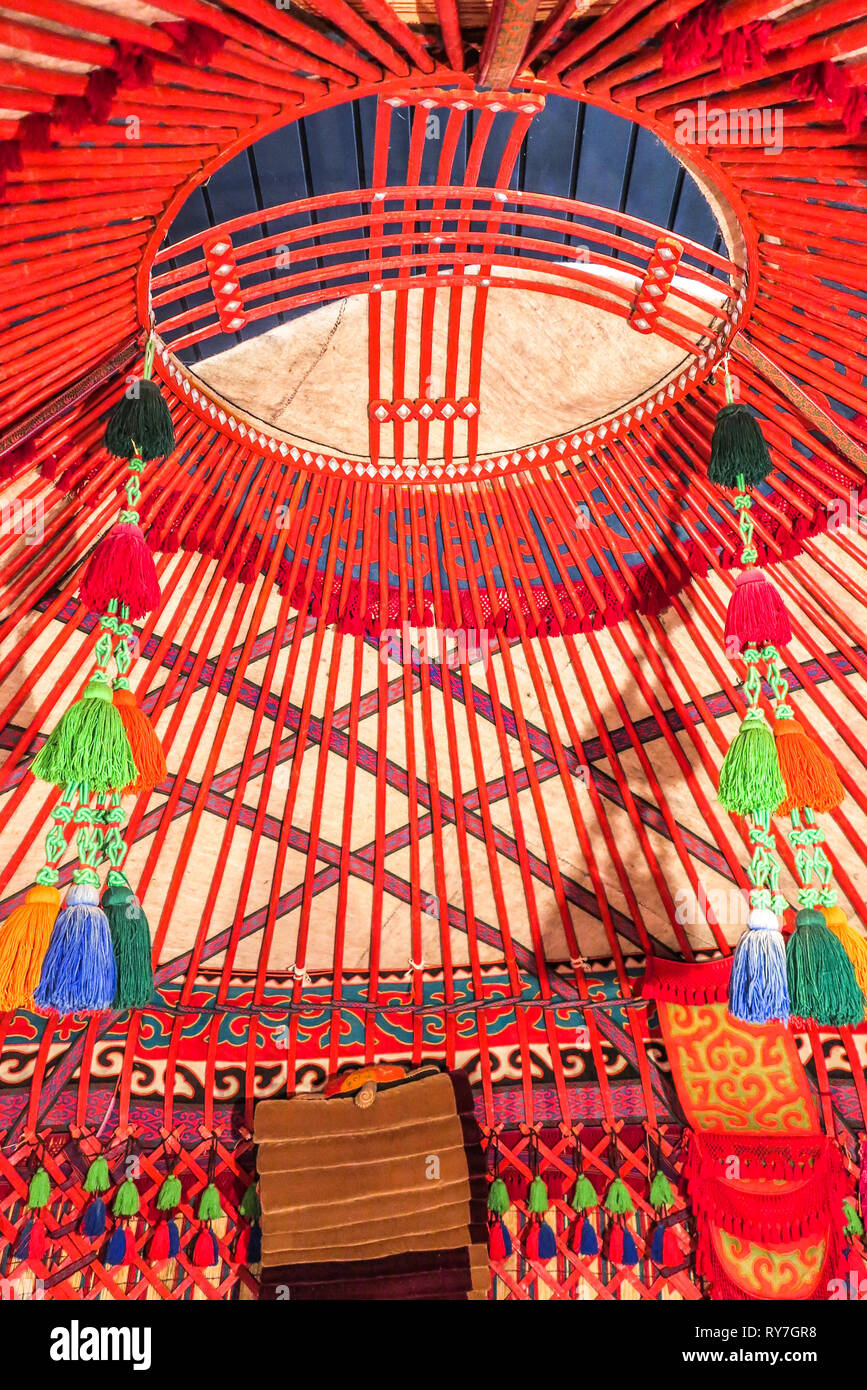 Kyrgyzstan interior yurt hi-res stock photography and images - Alamy
