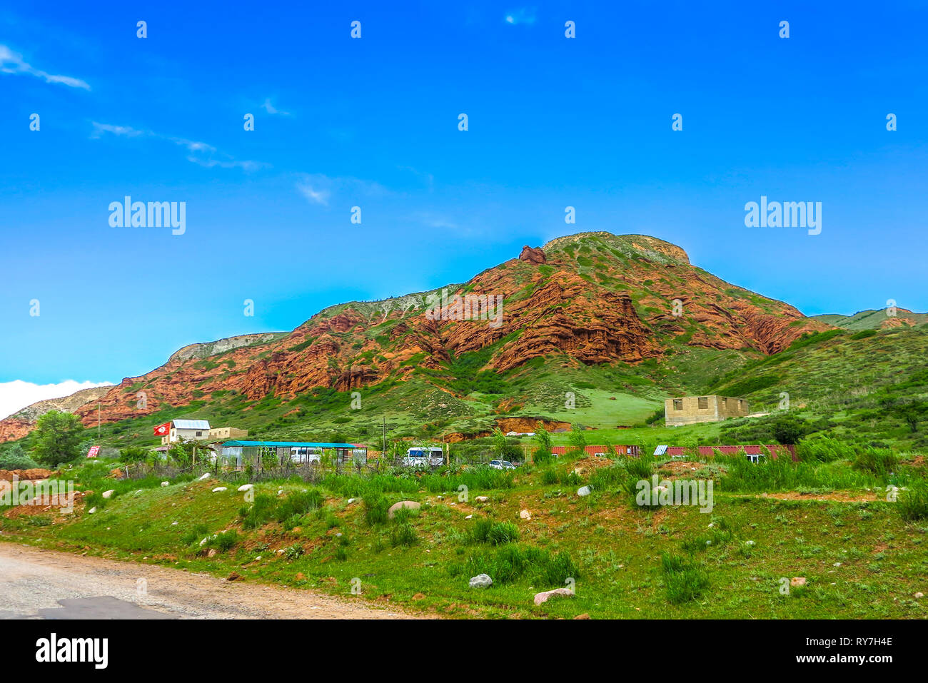 Jeti Oguz Resort Landscape with Terskey Ala Too Mountain Range and ...