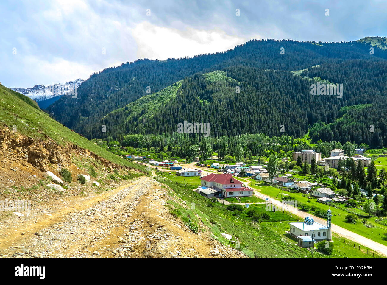 Jeti Oguz Resort Landscape with Forest Terskey Ala Too Mountain Range ...