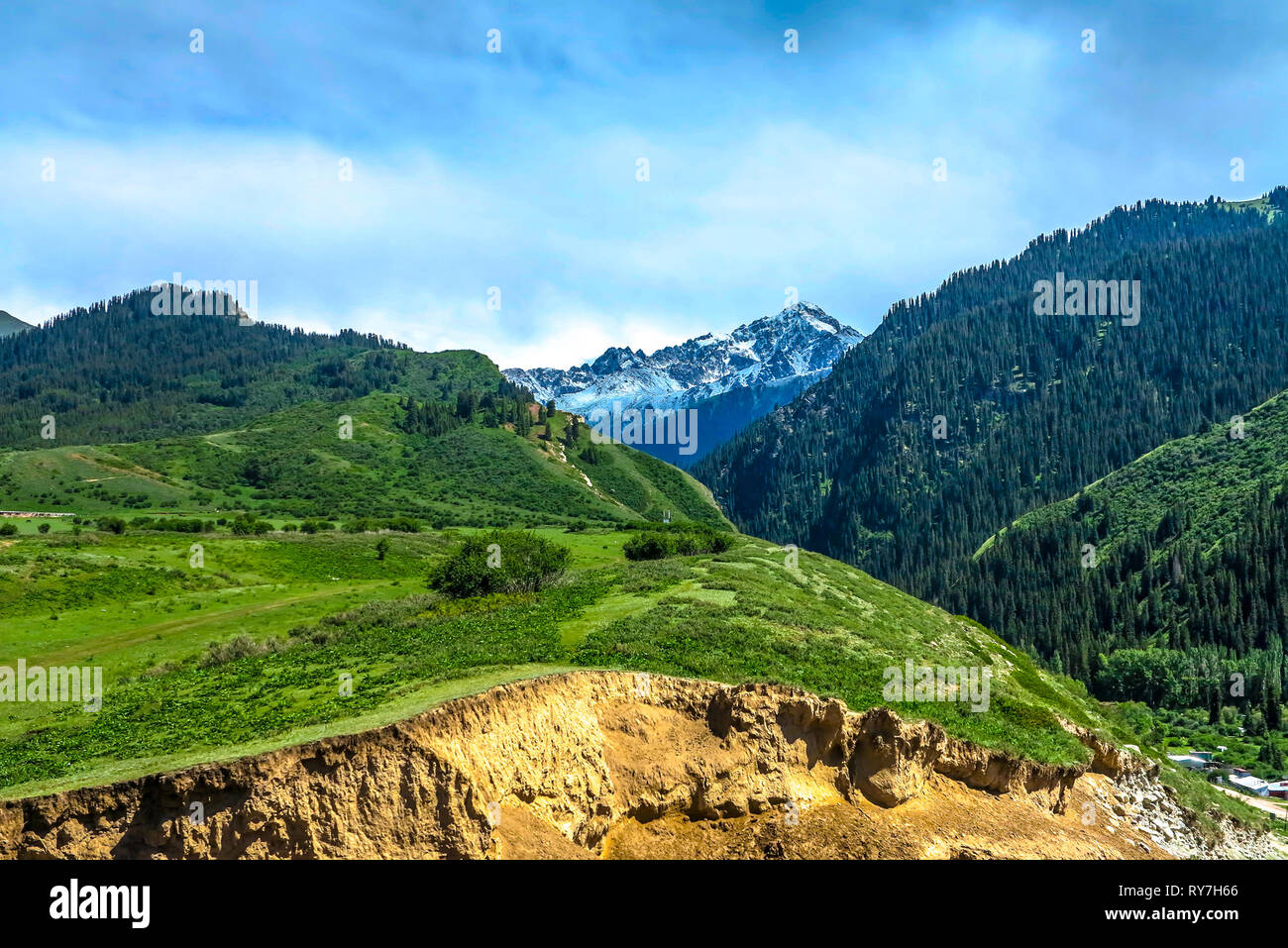 Jeti Oguz Resort Landscape with Forest Terskey Ala Too Mountain Range ...