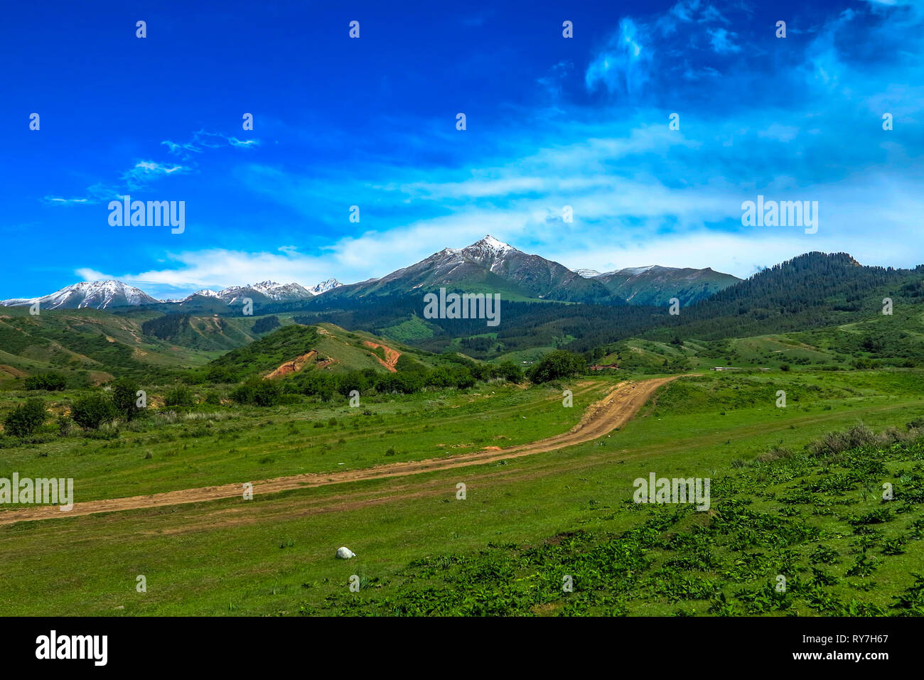 Jeti Oguz Resort Landscape with Forest Terskey Ala Too Mountain Range ...