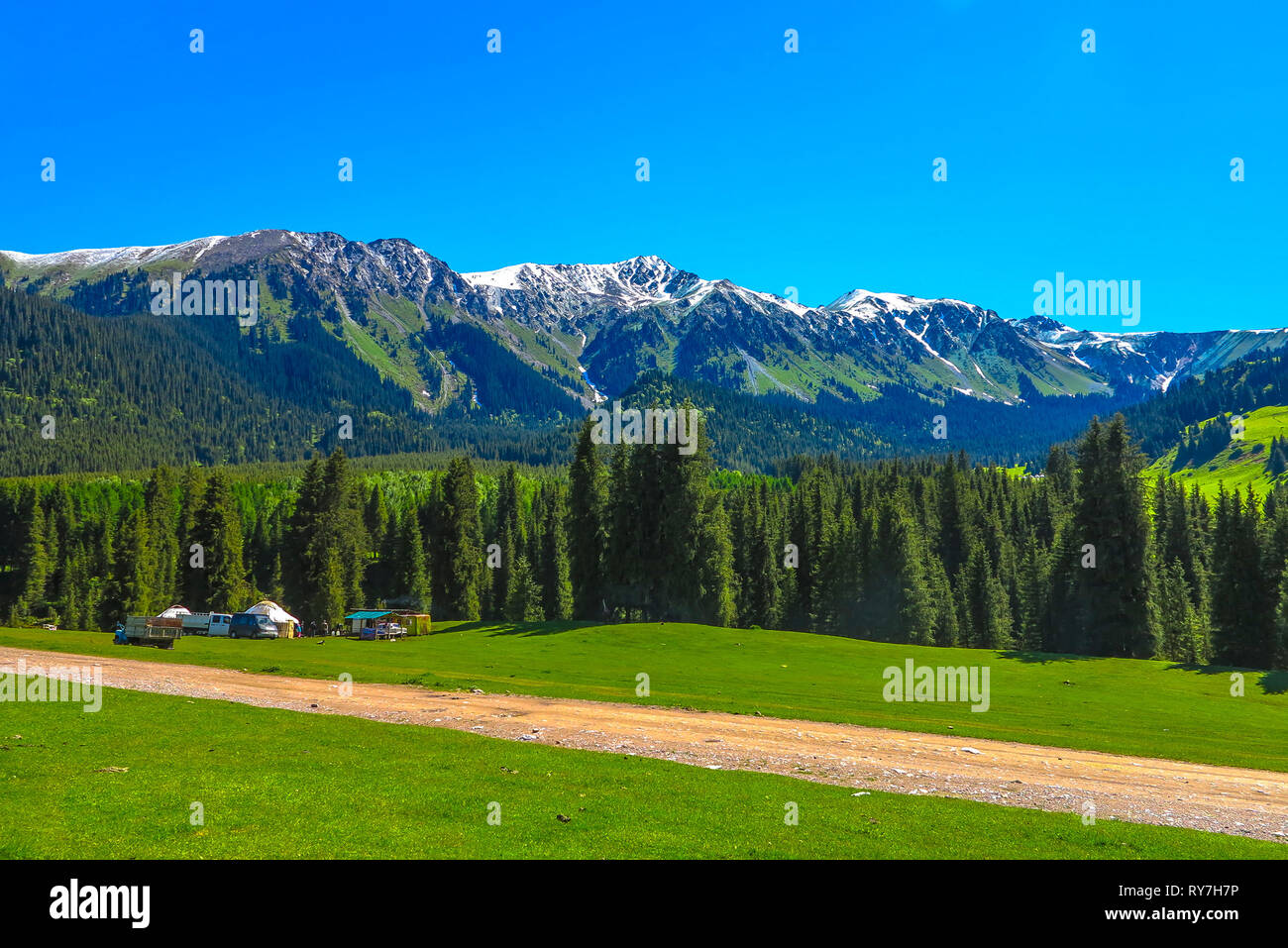 Karakol Gorge Resort with Landscape Snow Capped Terskey Ala Too ...