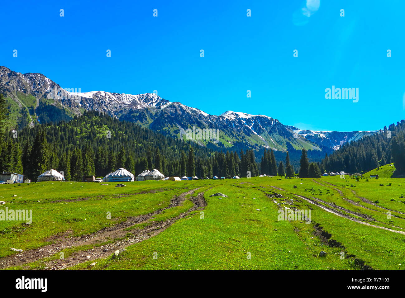 Karakol Gorge Resort with Landscape Snow Capped Terskey Ala Too ...