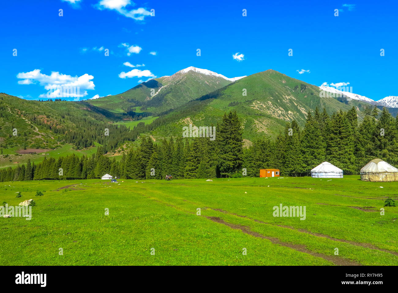 Karakol Gorge Resort with Landscape Snow Capped Terskey Ala Too ...