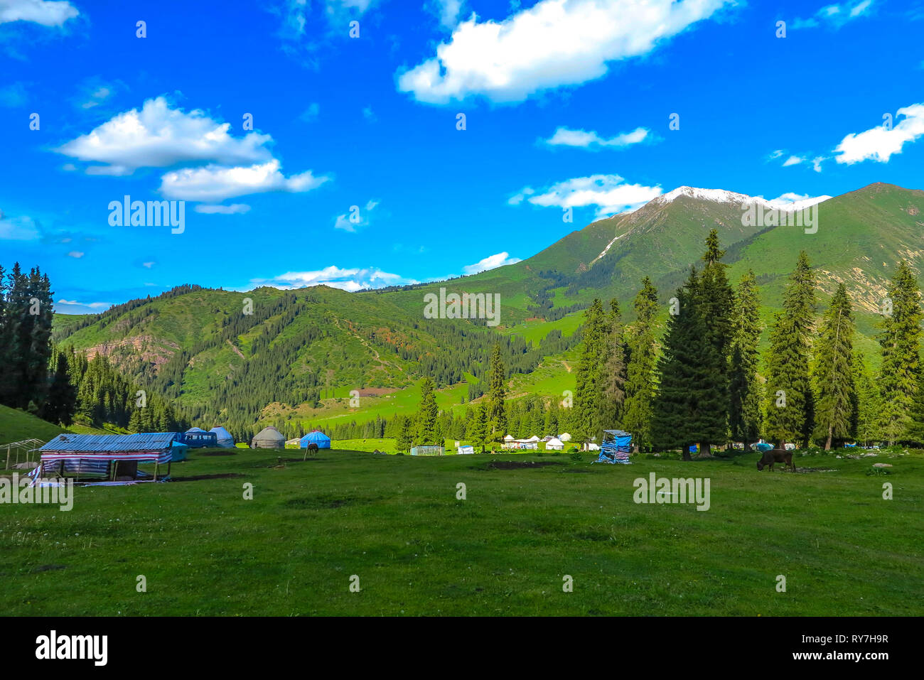Karakol Gorge Resort with Landscape Snow Capped Terskey Ala Too ...