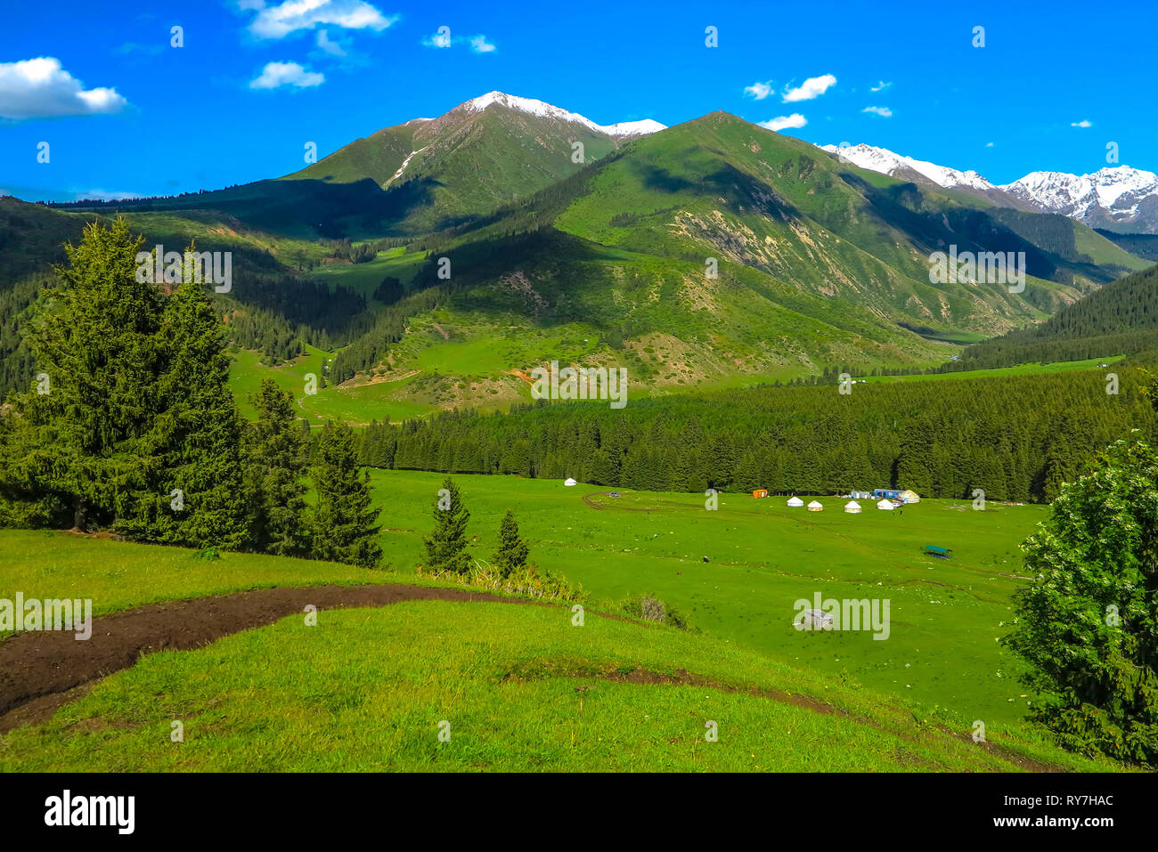 Karakol Gorge Resort with Landscape Snow Capped Terskey Ala Too ...