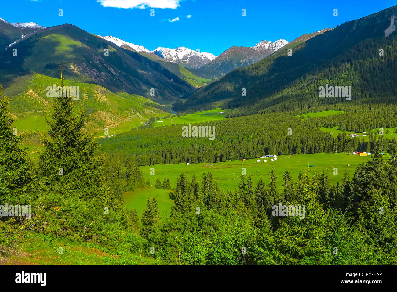 Karakol Gorge Resort with Landscape Snow Capped Terskey Ala Too ...
