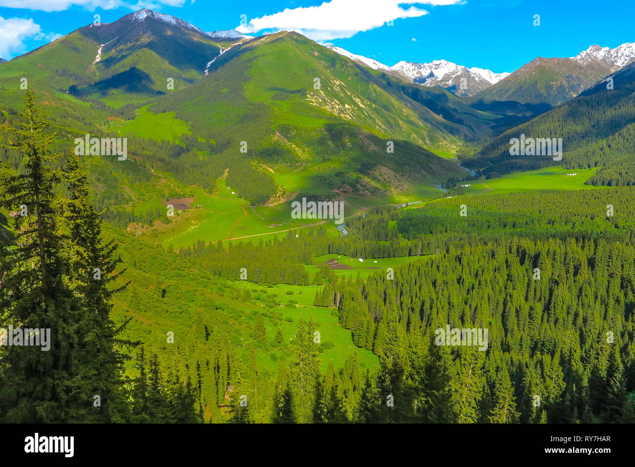 Karakol Gorge Resort with Landscape Snow Capped Terskey Ala Too ...