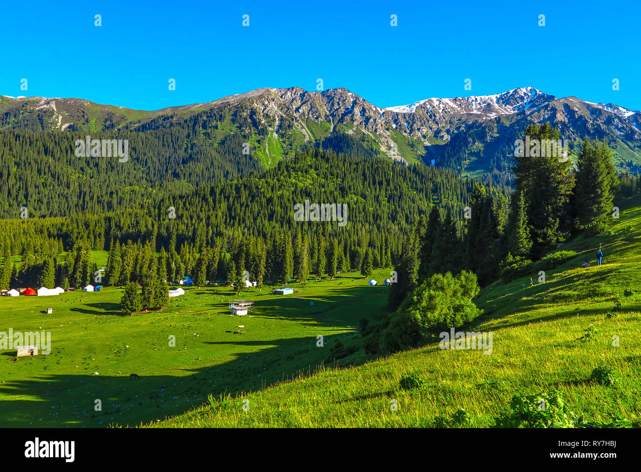Karakol Gorge Resort with Landscape Snow Capped Terskey Ala Too ...