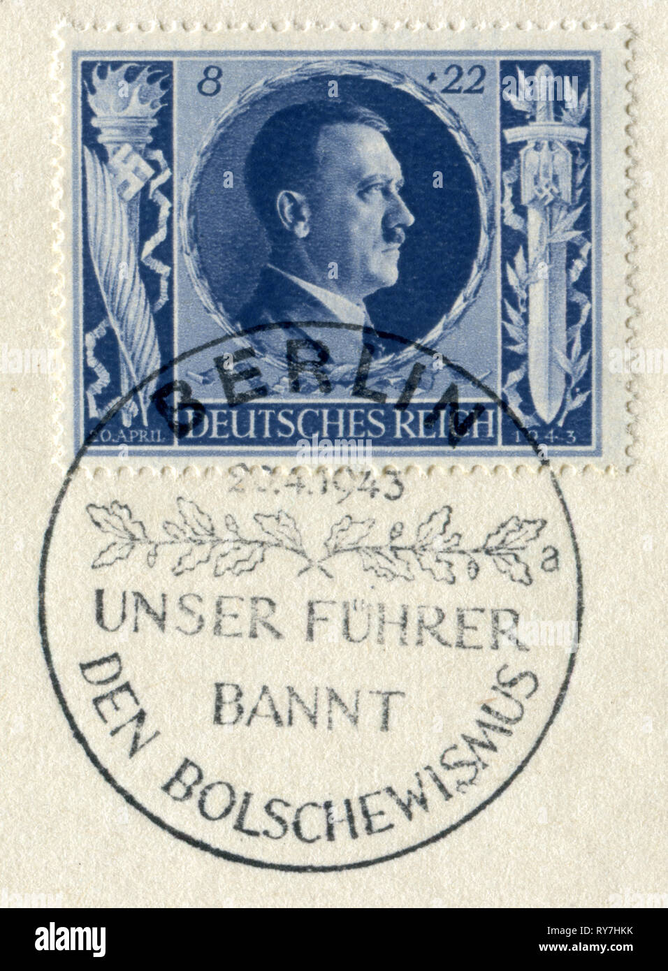 Nazi eagle swastika stamp hi-res stock photography and images - Alamy