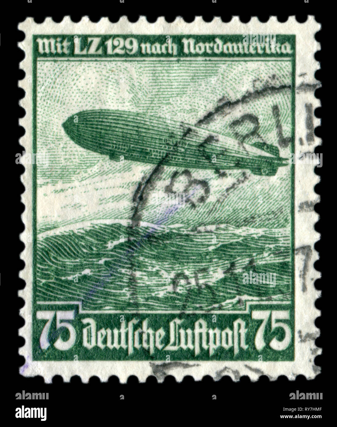 German historical stamp: mesatlantica flights L. Z. 129 (airship ...