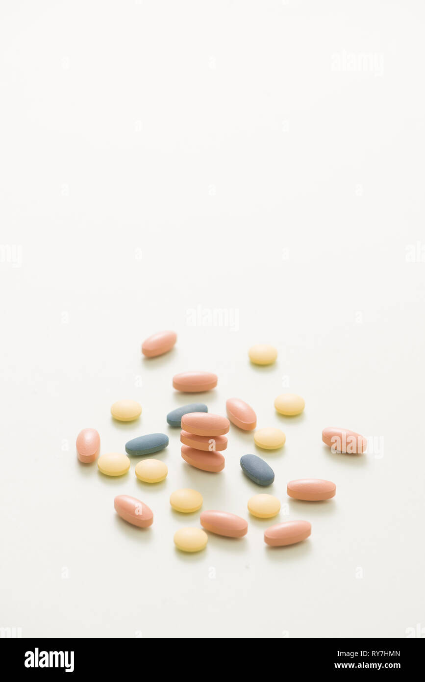 Colorful tablets with capsules Stock Photo - Alamy