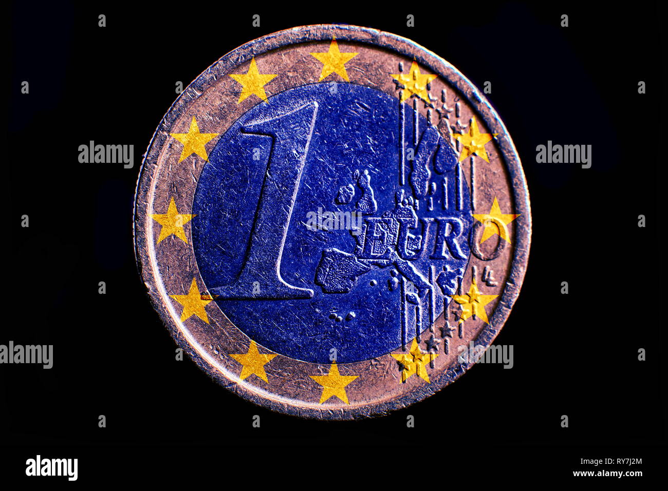 one euro coin isolated close up Stock Photo - Alamy