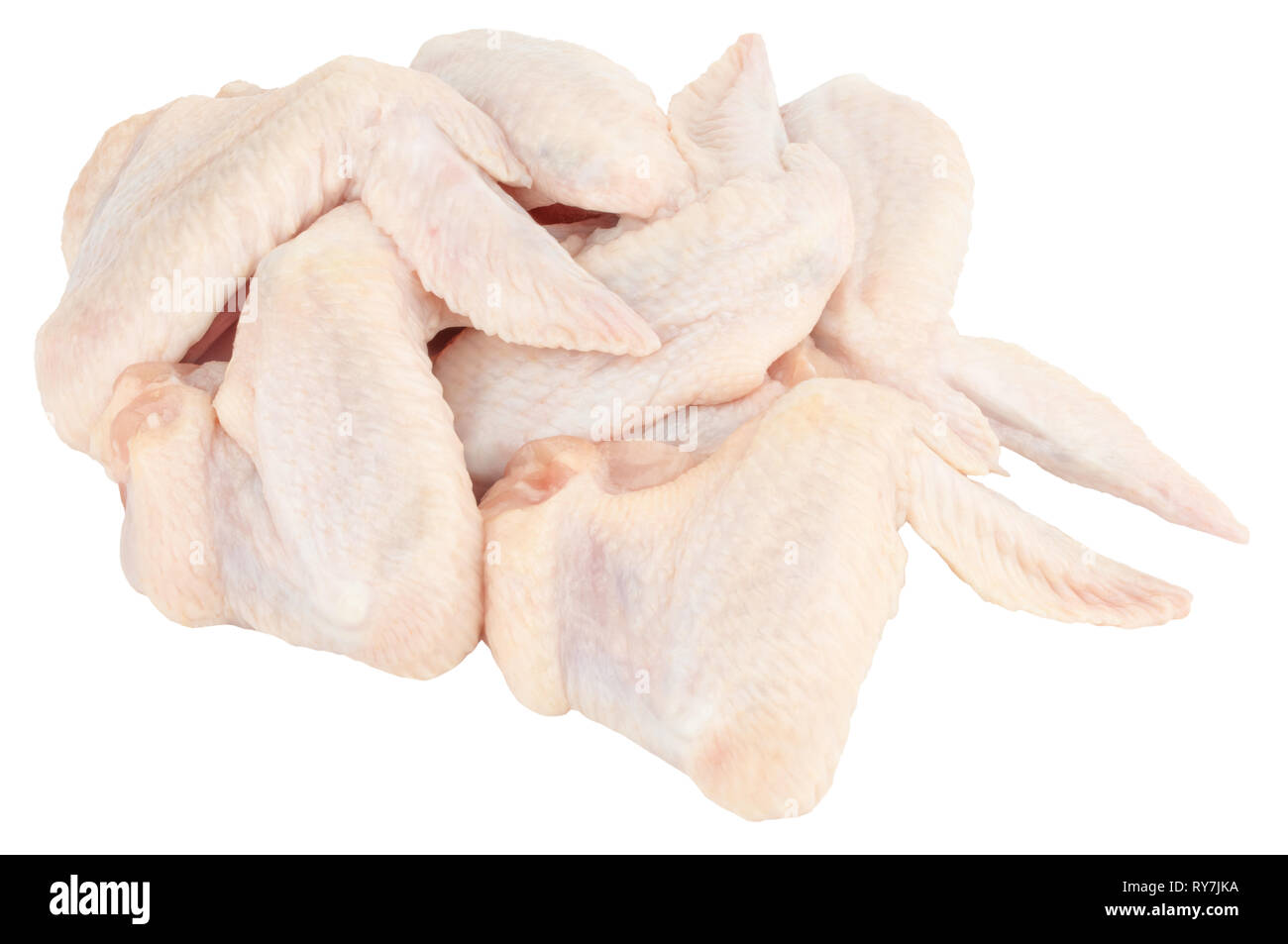 Raw chicken wings isolated on white background. With clipping path ...