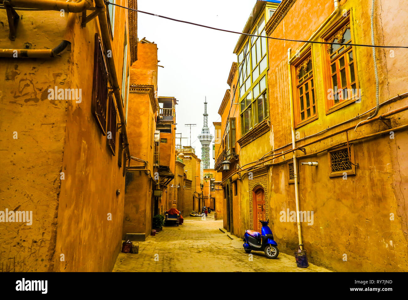 Kashgar Old Town Common Uyghur Architecture Apartment Buildings Facade ...