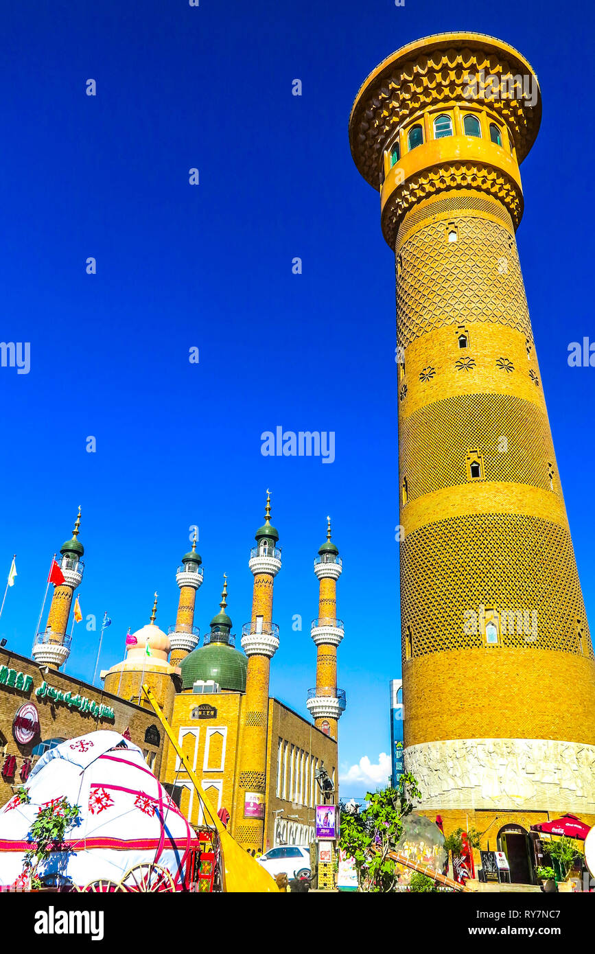 Urumqi Xinjiang International Grand Bazaar Sightseeing Tower Stock ...