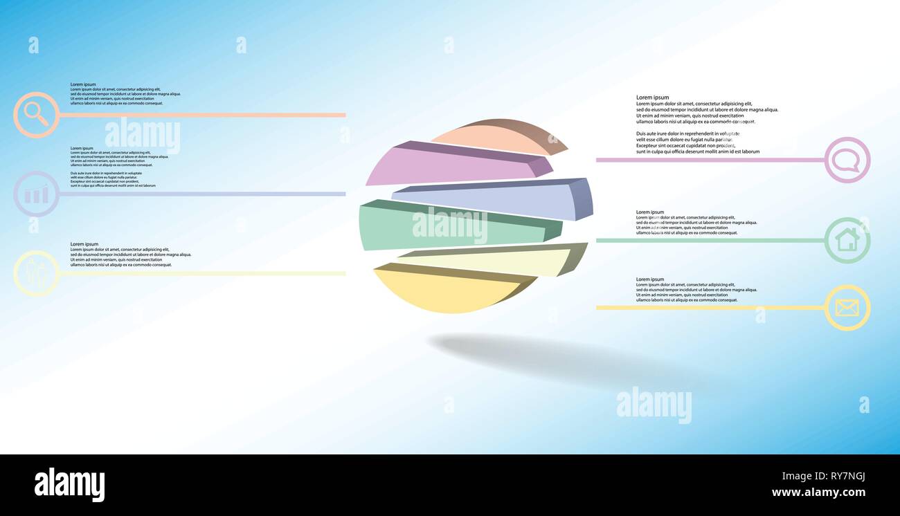 3D illustration infographic template. The embossed circle is randomly ...