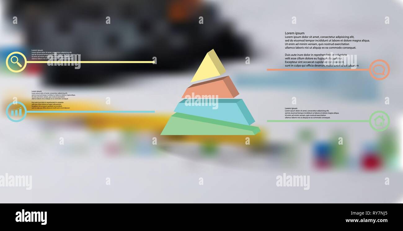 3D illustration infographic template. The embossed triangle is randomly ...