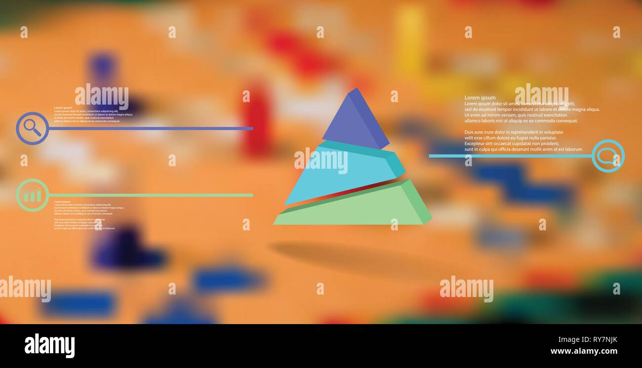3D illustration infographic template. The embossed triangle is randomly ...