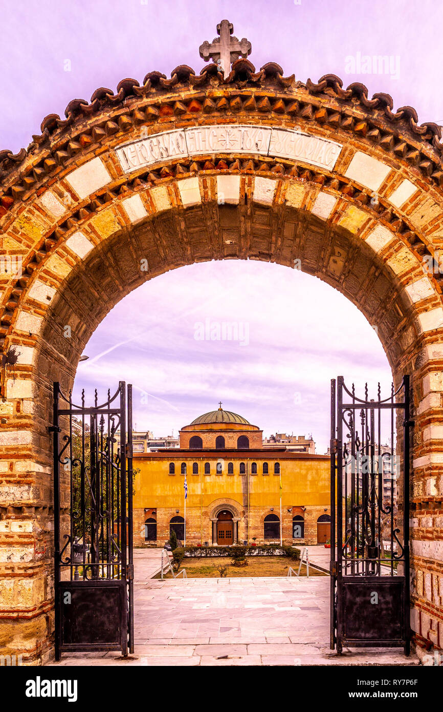 Thessaloniki Hagia Sophia Church Main Entrance Gate Bowed Arch with ...