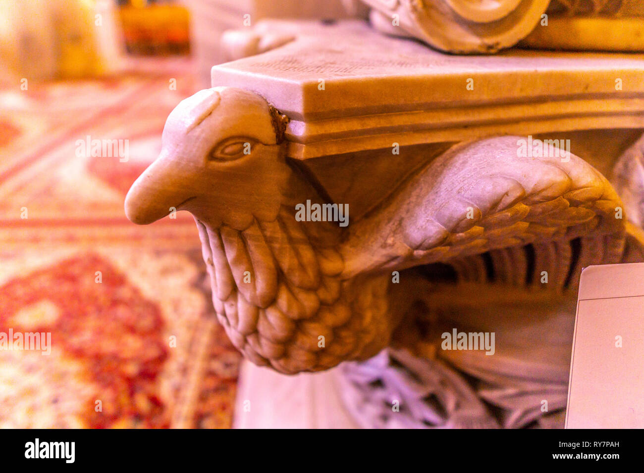 Thessaloniki Hagios Demetrios Cathedral Closeup Pigeon Carving Relief ...
