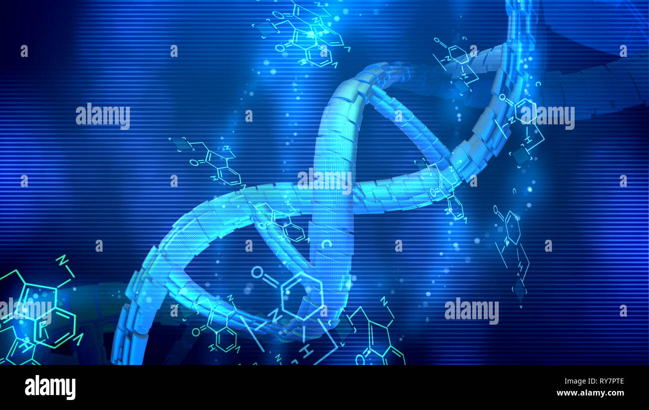 Stunning 3d illustration of a spiral looking DNA spinning around its ...