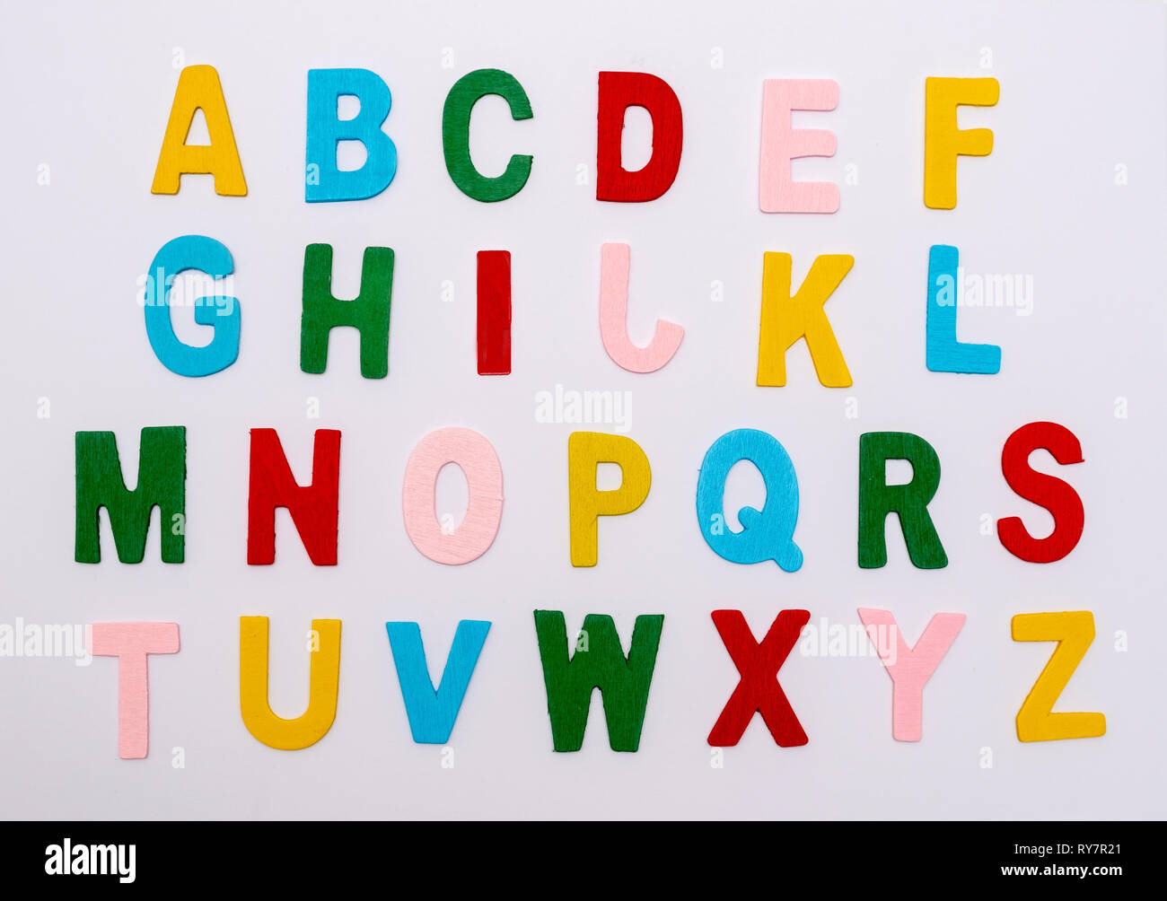 Detailed letters on a pure white background Stock Photo - Alamy